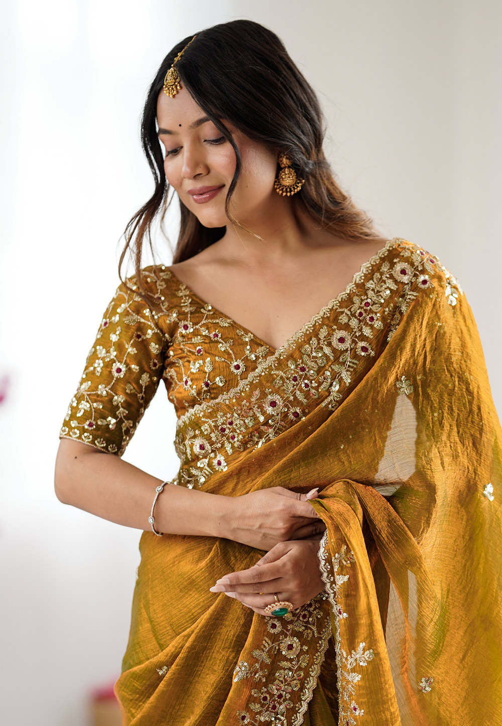 Chiffon Sarees, Pure Silk Chiffon Sari Online, Designer Chiffon Saree ...